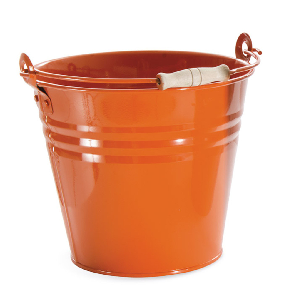 Secchio in metallo verniciato con impugnatura in legno, 10 Litri ...